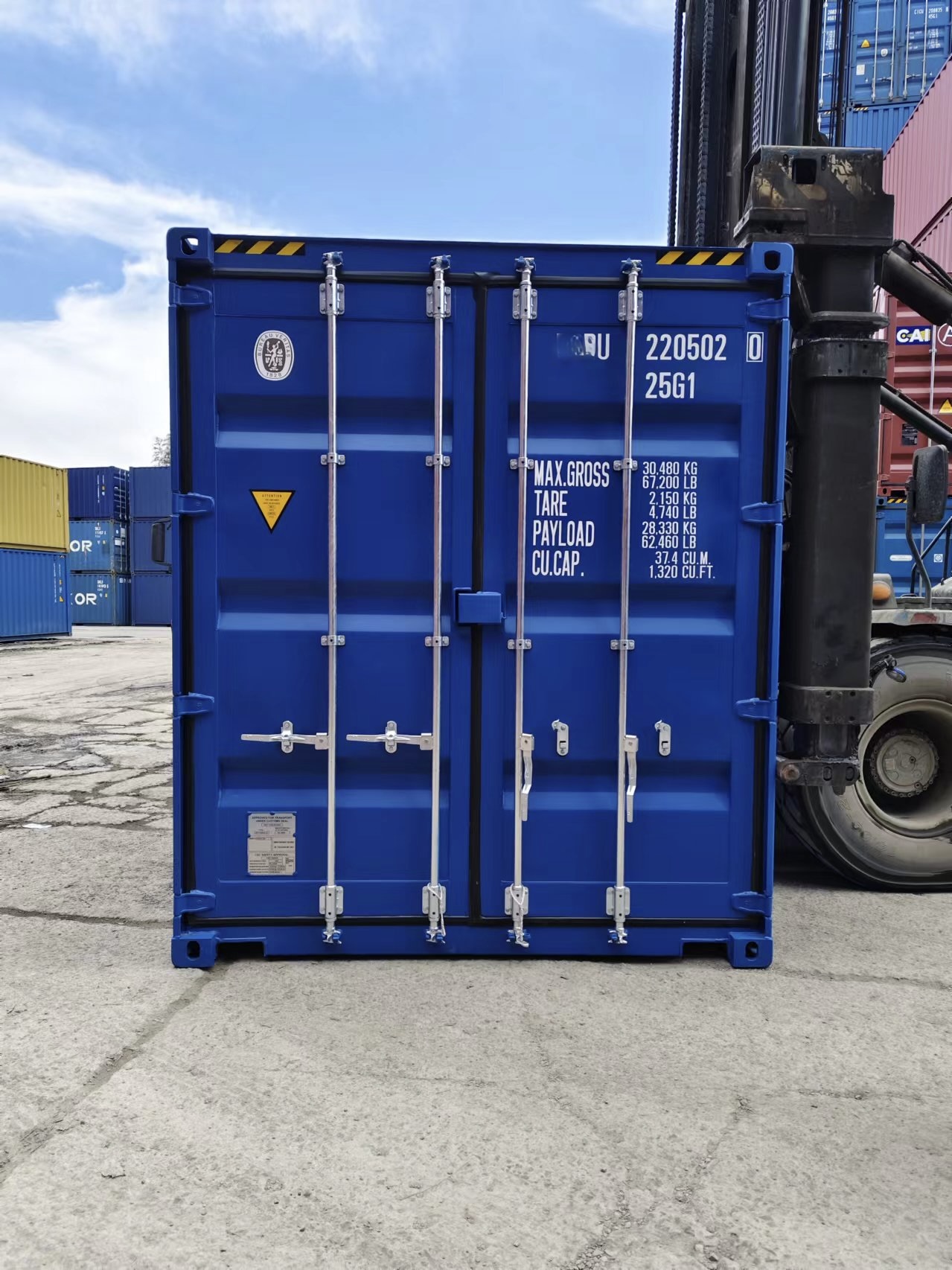 20 Fuß High Cube Container, blau RAL 5010 - Containerbasis.de
